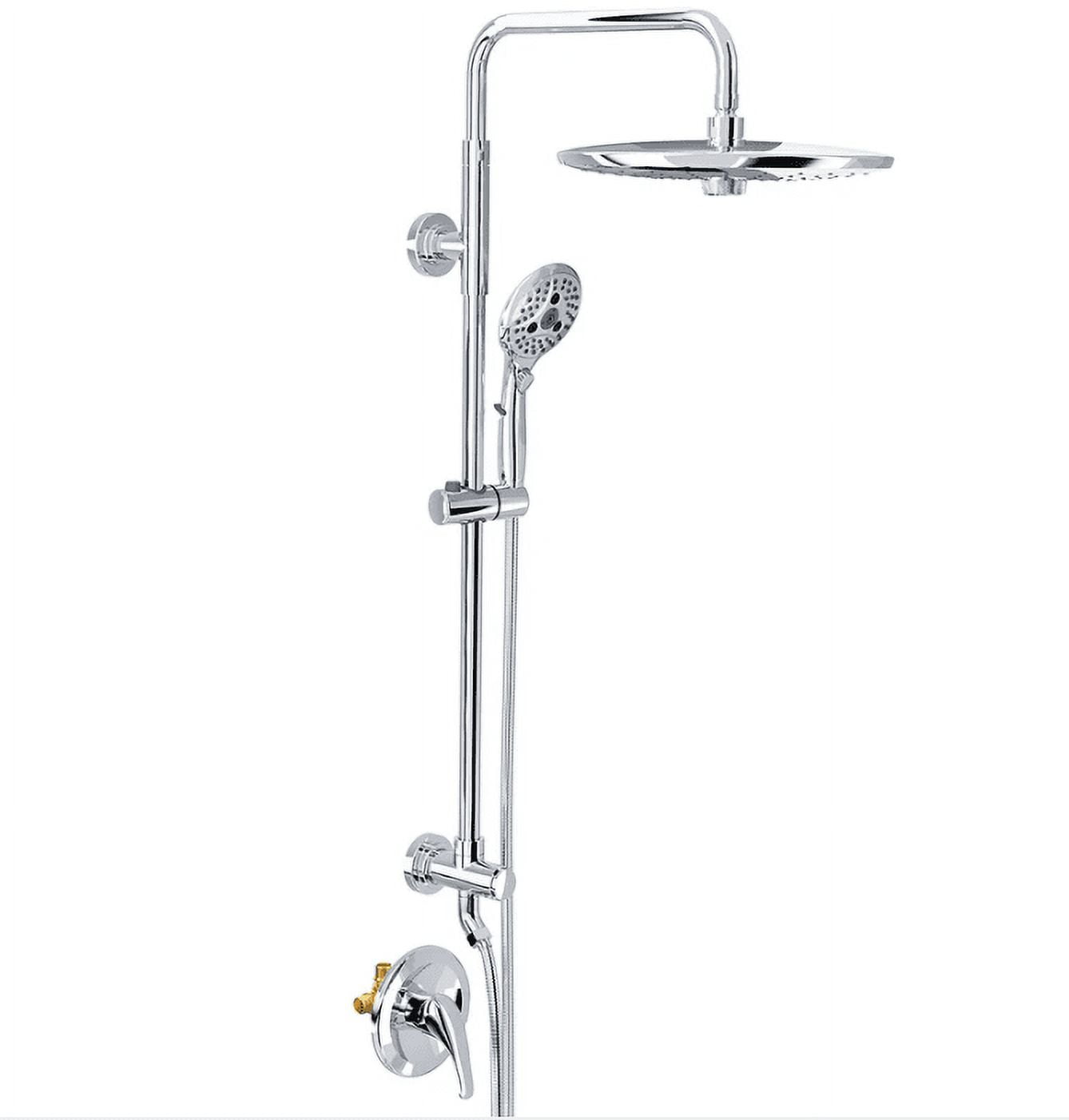 Open Box SR SUNRISE POLISHED CHROME 10" SHOWER SYSTEM WITH HEIGHT ADJUSTABLE SLIDE BAR - Walmart.com