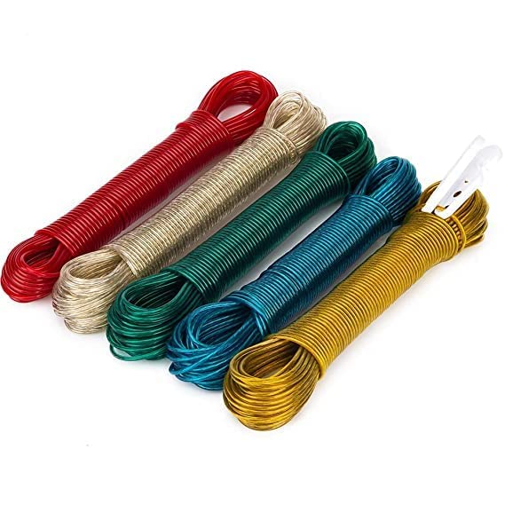 SR Traders Multipurpose PVC Coated AntiRust Steel Wire Rope Washing ...