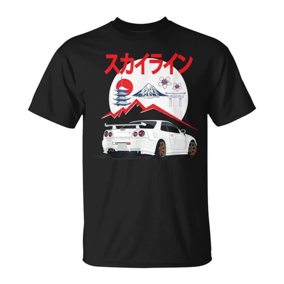 SR White Gt R 34 Jdm Skyline Automotive Jdm Legend Tuning Car T-Shirt ...