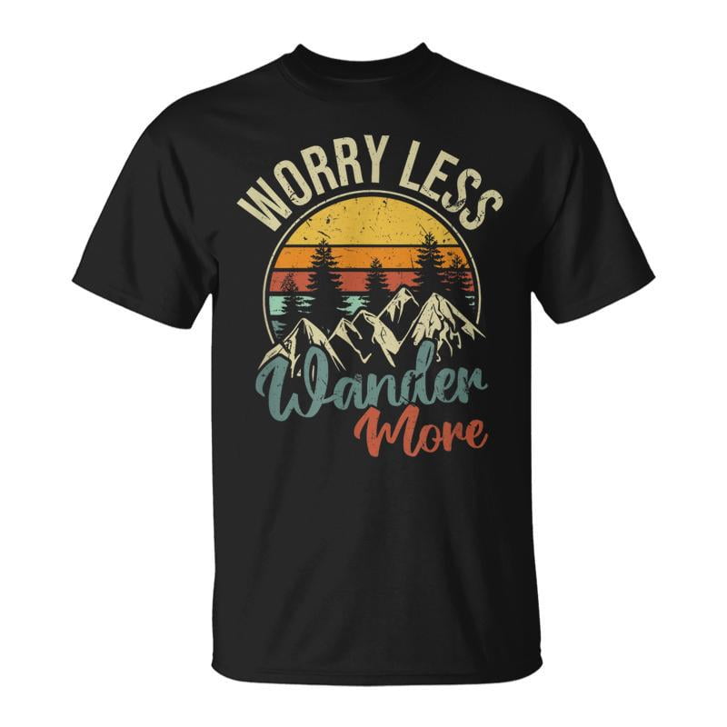 SR Worry Less Wander More Nomadic Camper Van Dweller Quote T-shirt ...