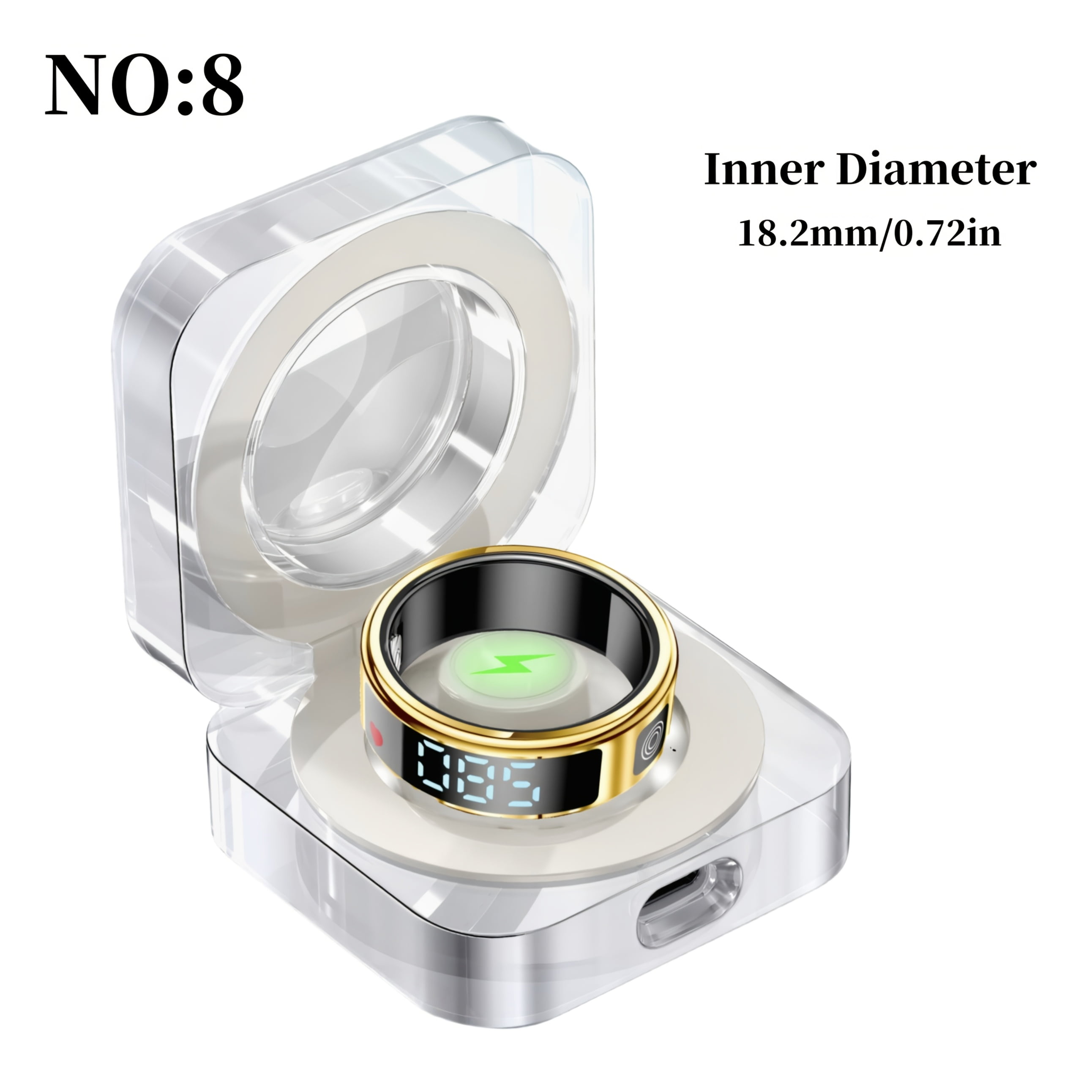 SR08 Smart Ring - Fitness/Sleep Tracker, Time Display, Step & Calorie ...