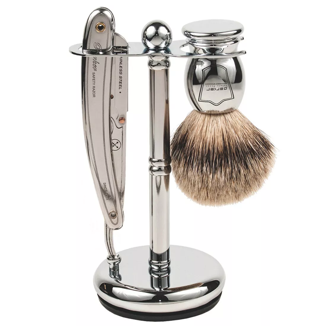 SR1 Shave Set - Stainless Straight Razor, Stand,100 Blades & Shave ...