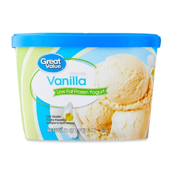 Great Value Vanilla Low Fat Frozen Yogurt, 48 fl oz, Creamy and Kosher ...