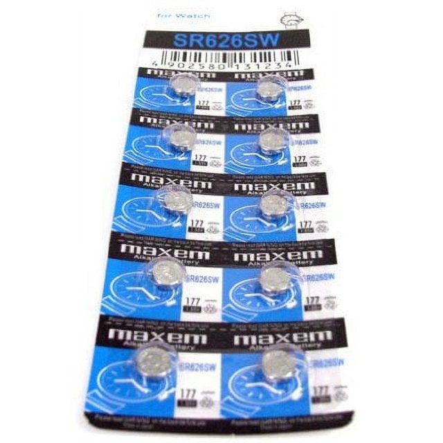 SR626SW / 377 Silver Oxide Button Cells, 1.55V, 10-Pcs Card - Walmart.com