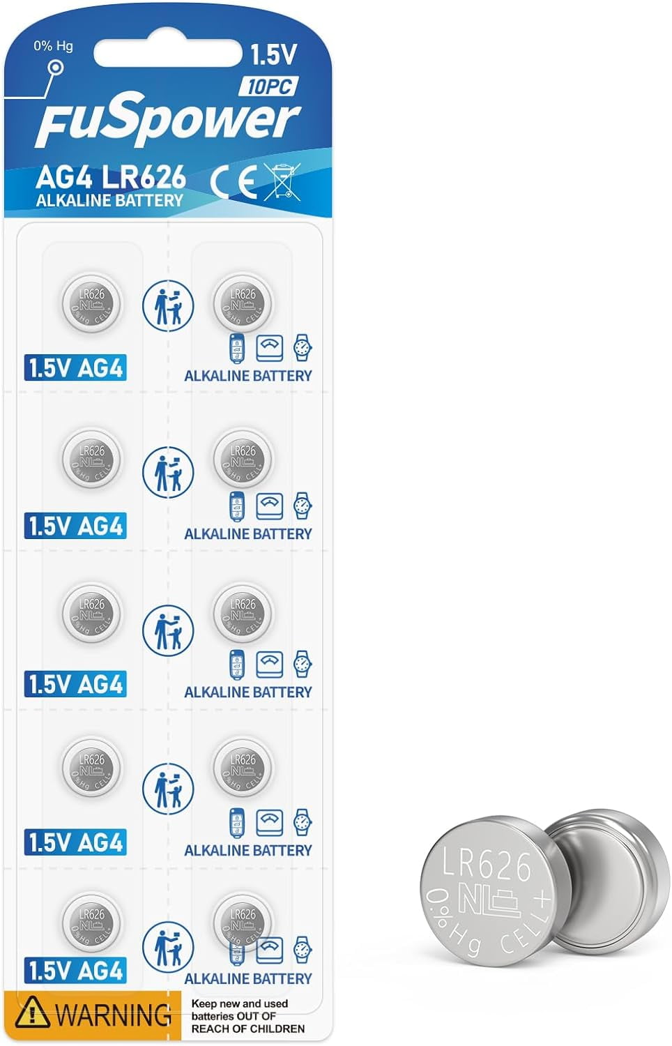 SR626SW Watch Batteries 377 376 LR626 Battery AG4 1.5v Alkaline Coin ...
