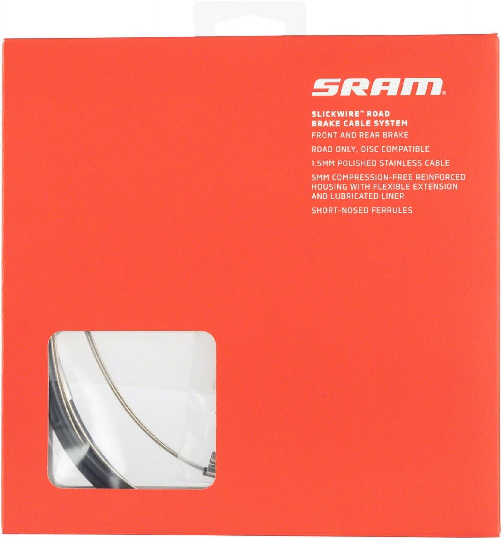 SRAM SlickWire Brake Cable and Housing Kit - Road, 5mm, Kevlar Coated ...