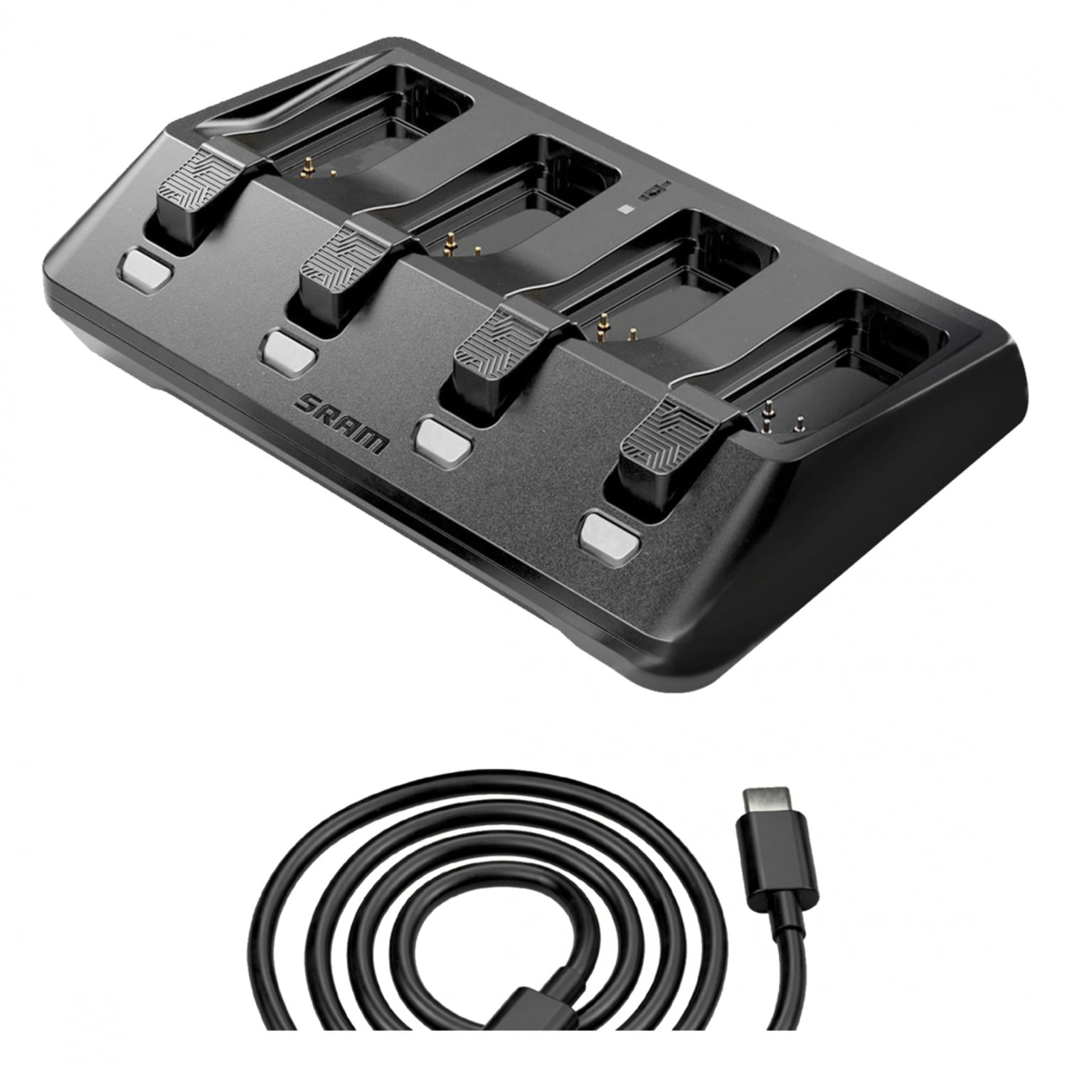 SRAM AXS eTap 4-Port Battery Base Charger - Includes USB-C Cord (Batteries not included ...