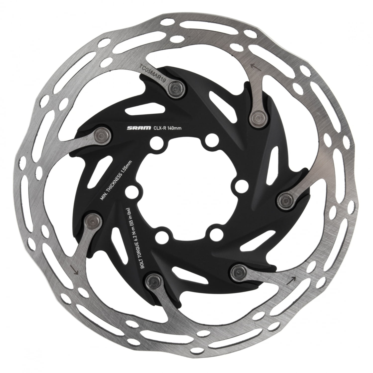 SRAM CenterLine XR Disc Brake Rotor - 140mm, 6-Bolt, Silver/Black ...