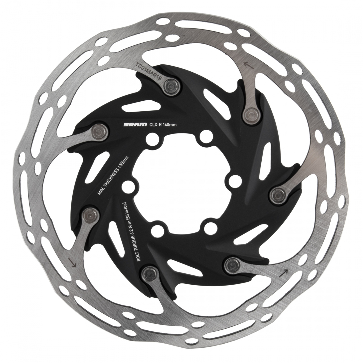 SRAM CenterLine XR Disc Brake Rotor 140mm 6 Bolt Silver Black SRAM CenterLine XR Disc Brake Rotor 140mm 6 Bolt Silver Black