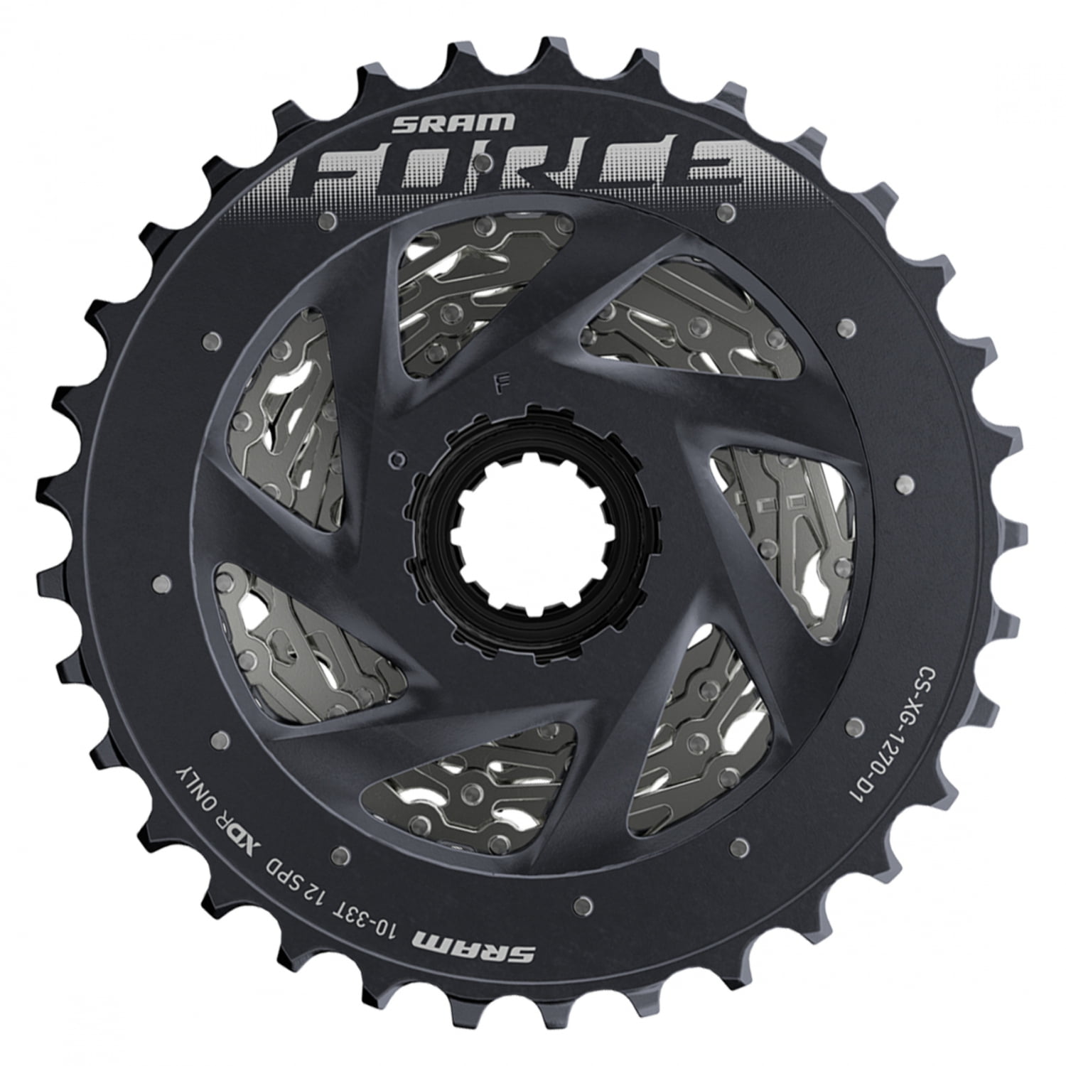 SRAM Force AXS XG-1270 Cassette - 12-Speed, 10-30t, Silver, For XDR ...