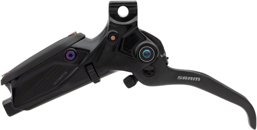 SRAM G2 Ultimate Disc Brake Lever Assembly - Carbon Lever, Gloss Black with Rainbow Hardware, A2 ...