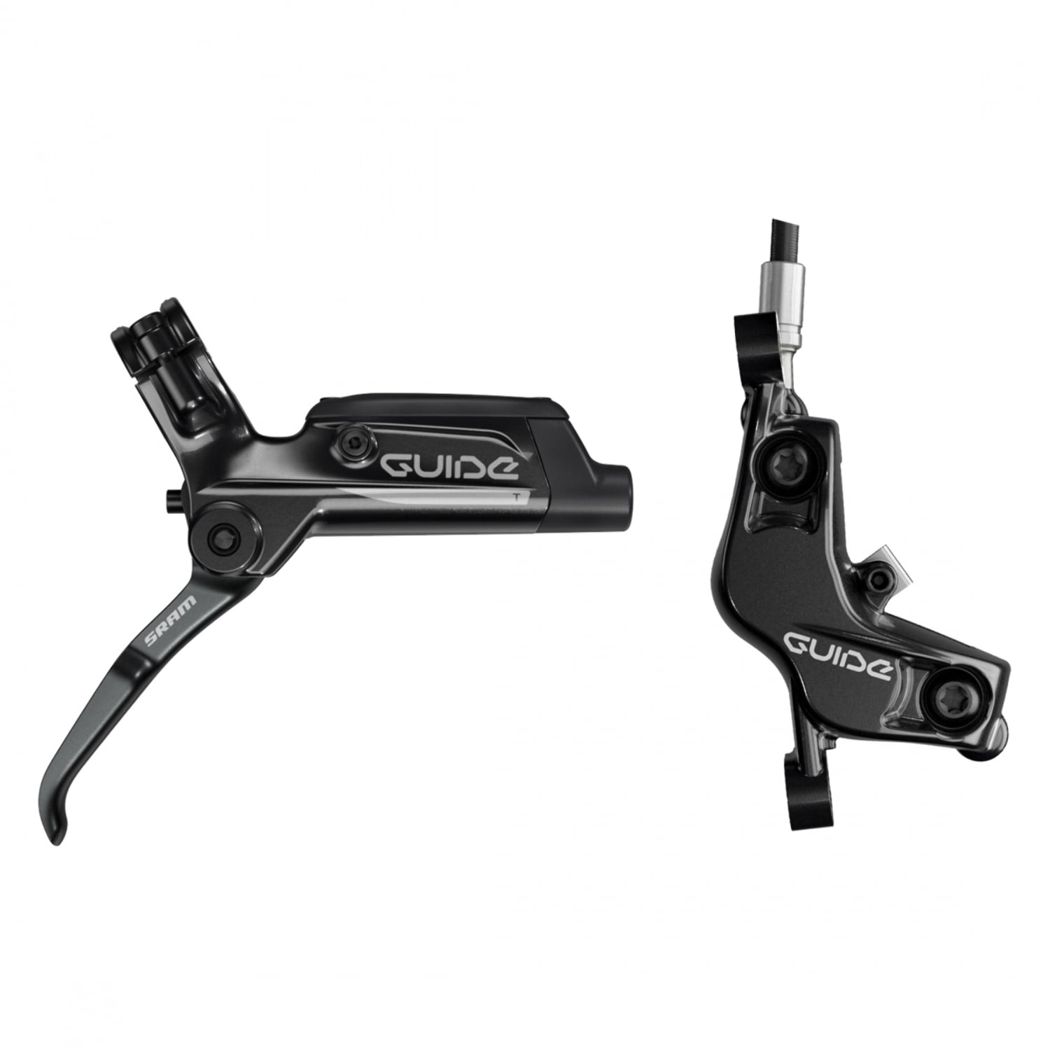 SRAM Guide T Disc Brake and Lever - Rear, Hydraulic, Post Mount, Black ...