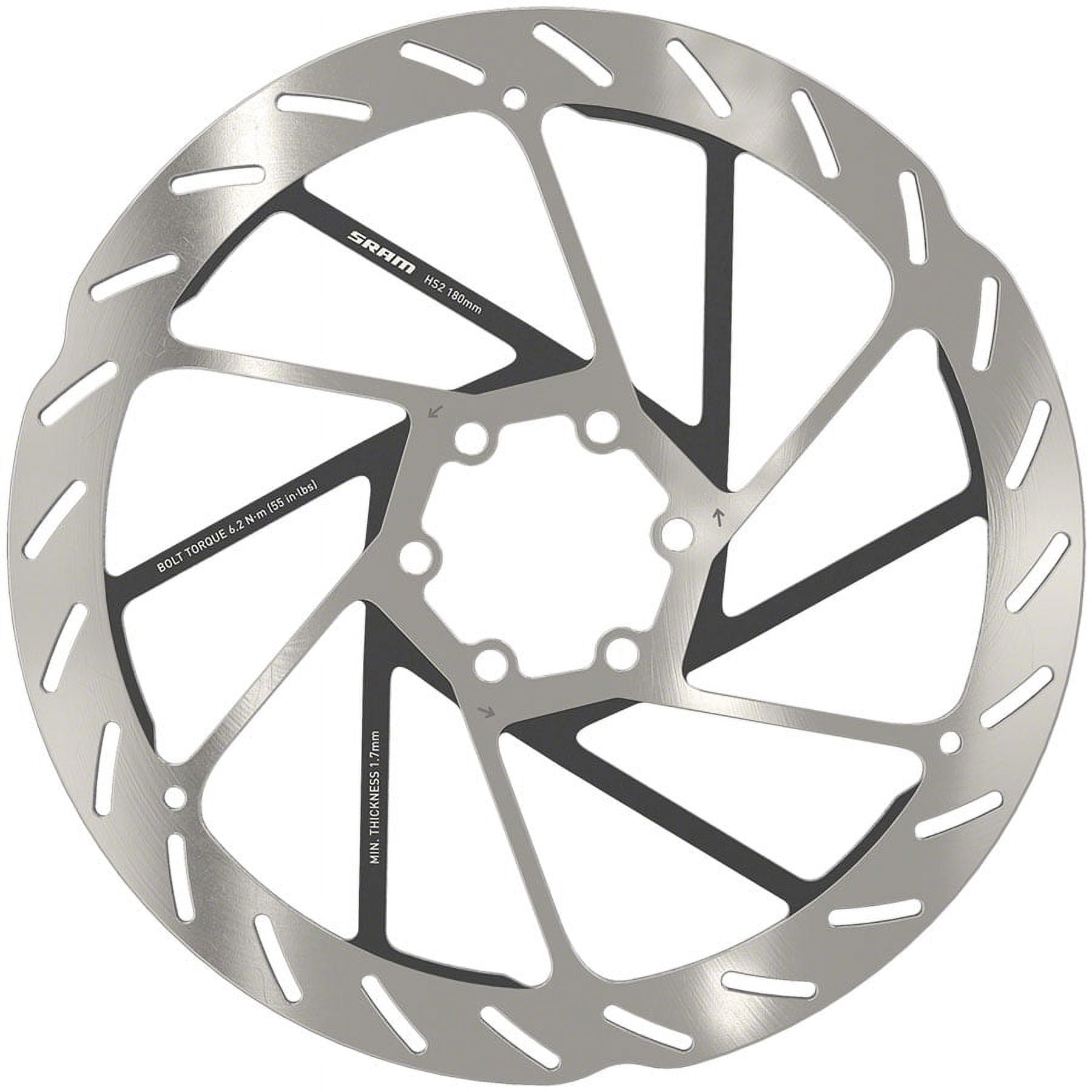 SRAM HS2 Disc Brake Rotor - 180mm, 6-Bolt, Rounded, Silver/Black ...