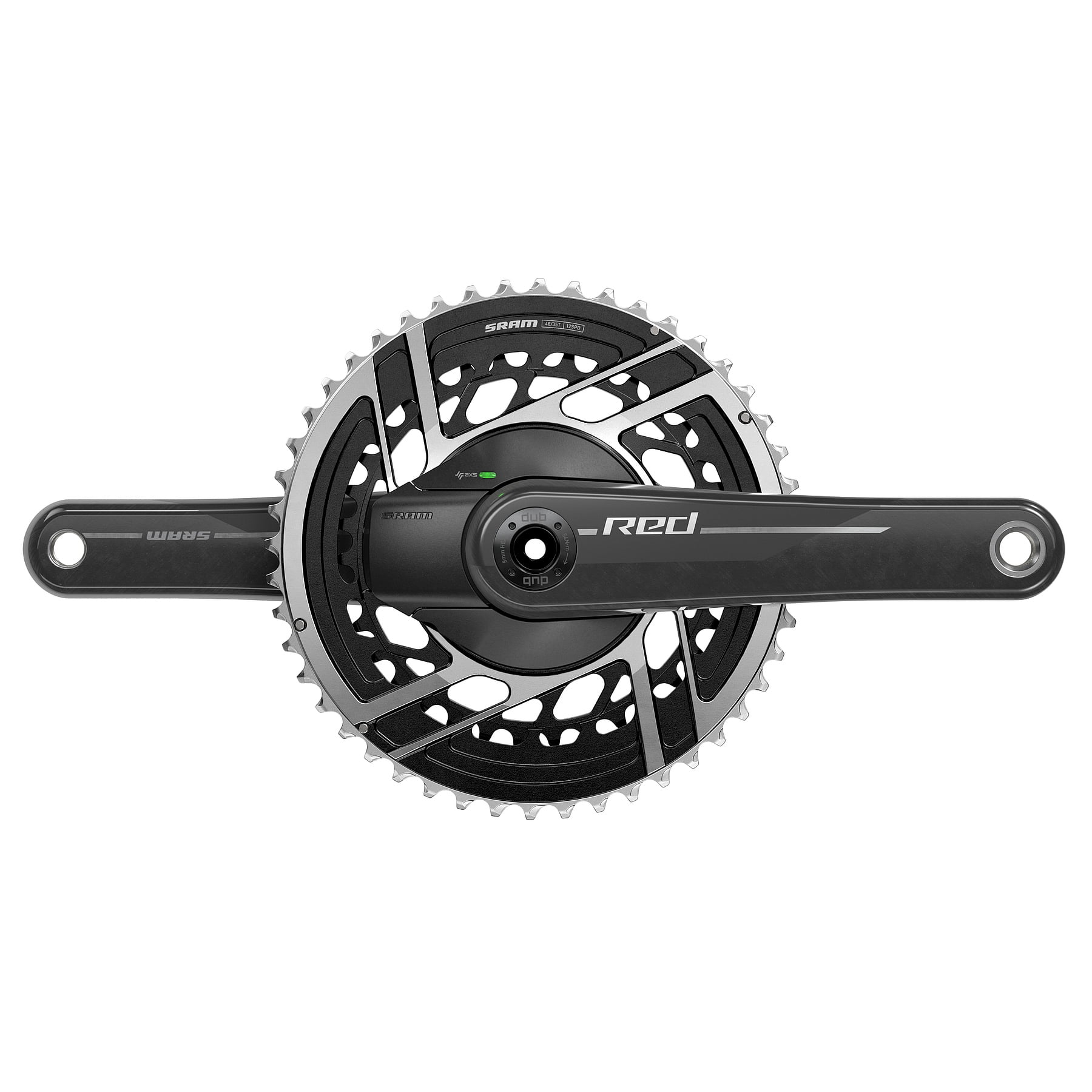 SRAM RED AXS Power Meter Crankset - 165mm, 2x 12-Speed, 46/33t, 8-Bolt Direct Mount, DUB Spindle ...