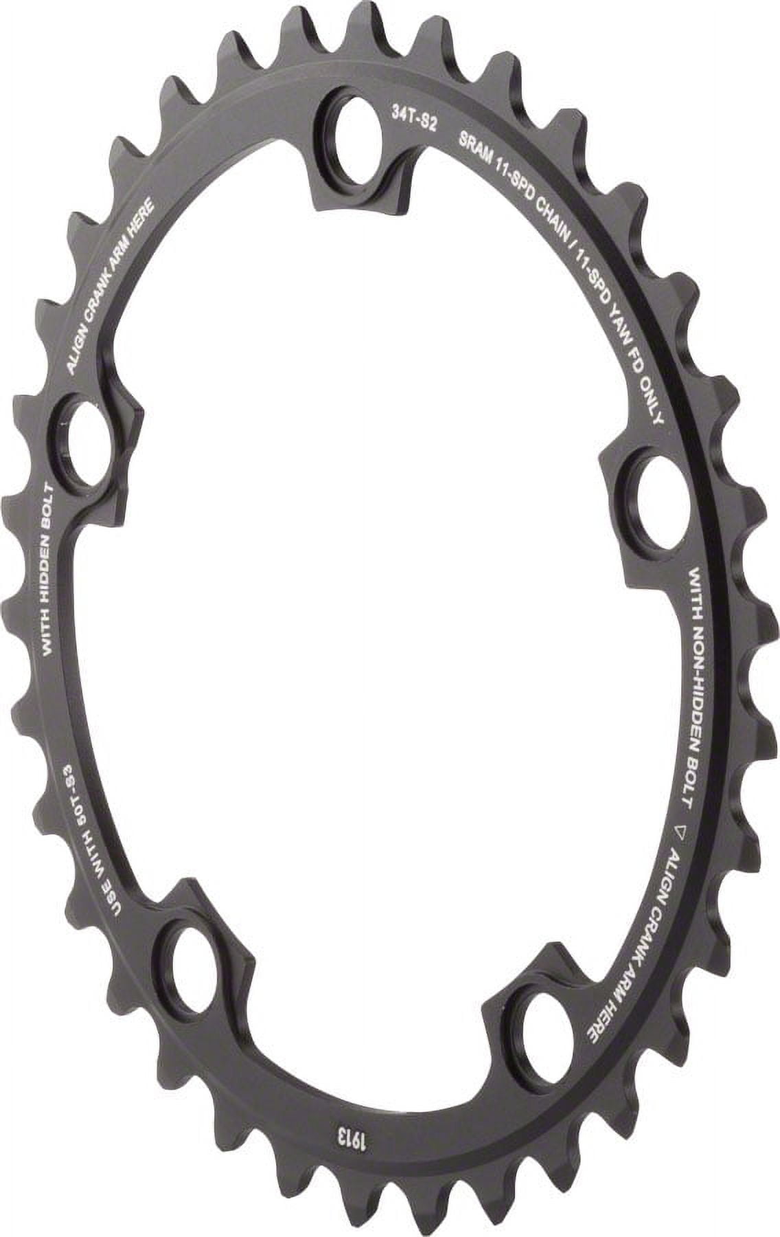 SRAM Road 22 Chainring - Black Tooth Count: 34 Chainring BCD: 110 ...