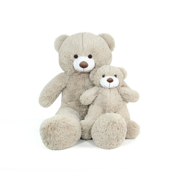 SRANWOW 2-in-1 Teddy Bear Plush Set, 39.4 inch Large & 17.7 inch Small ...
