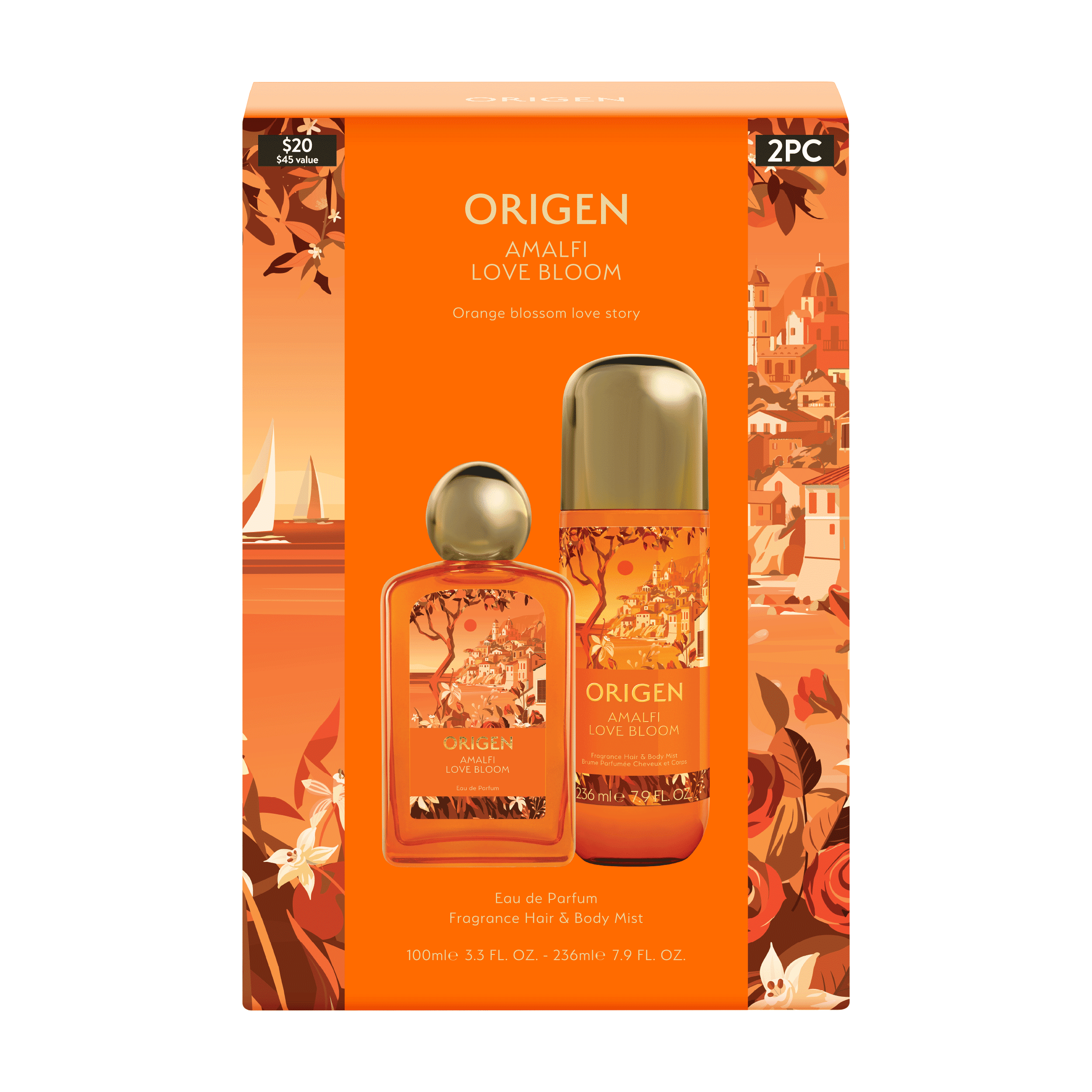 ORIGEN Amalfi Love Bloom Eau De Parfum Set with Hair & Body Mist - Walmart.com