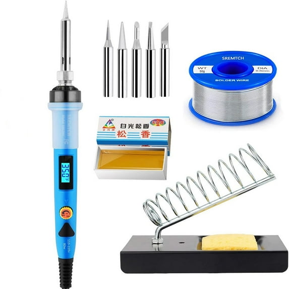 SREMTCH 80W LCD Solder Iron Kit, Adjustable Temp Welding Tool for Home ...