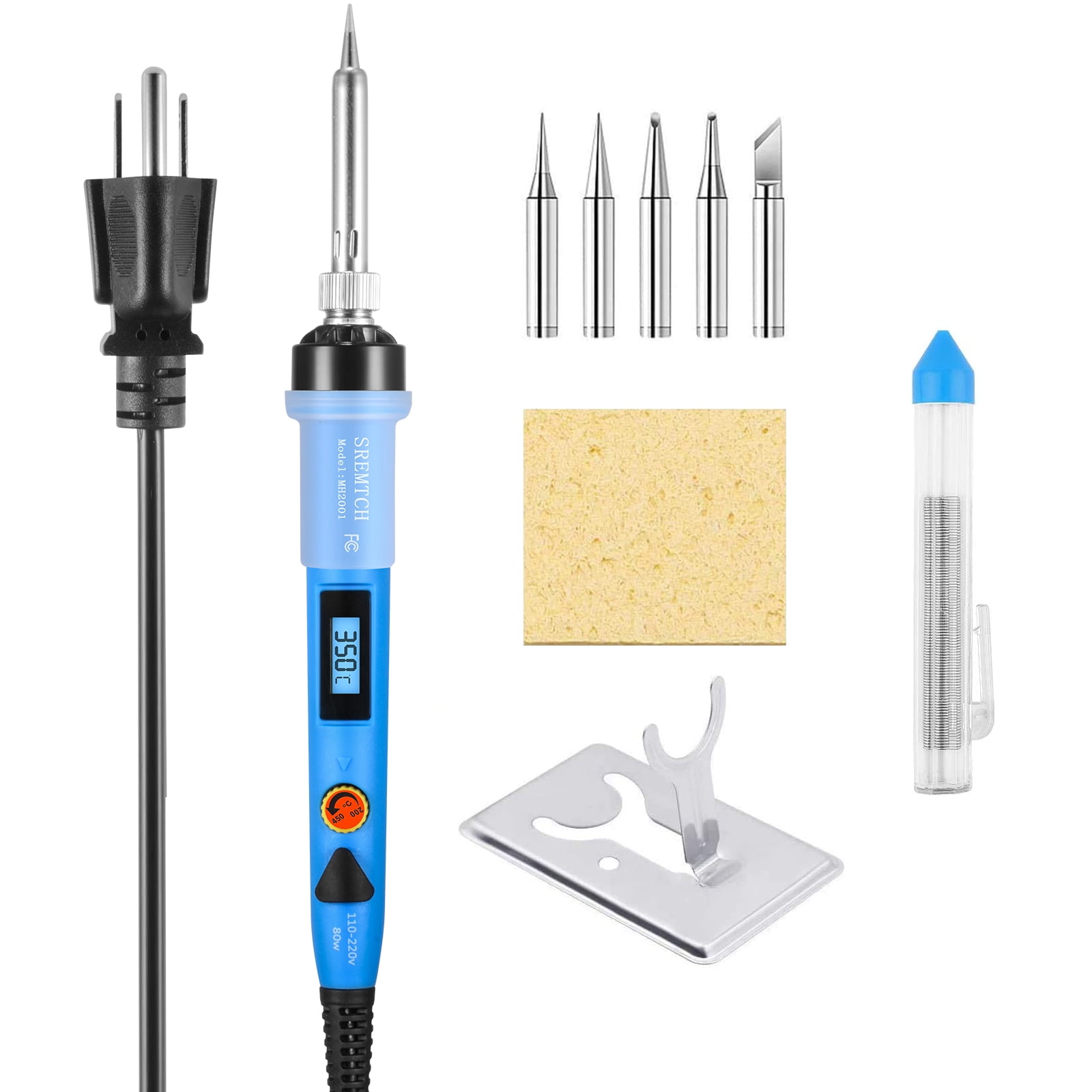 SREMTCH Electronics Soldering Iron Kit, 80W LCD Digital Soldering Gun ...