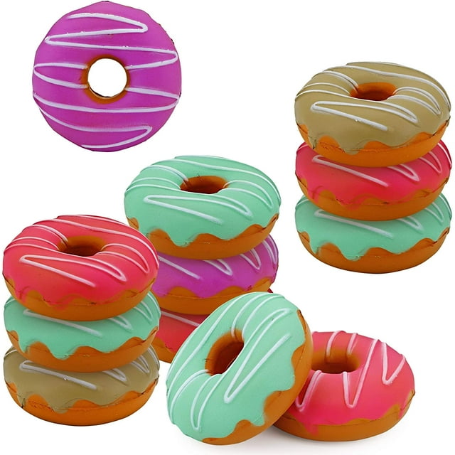 SRENTA 3" Rainbow Novelty Squishy Donut Stress Balls, Squeeze Stress ...