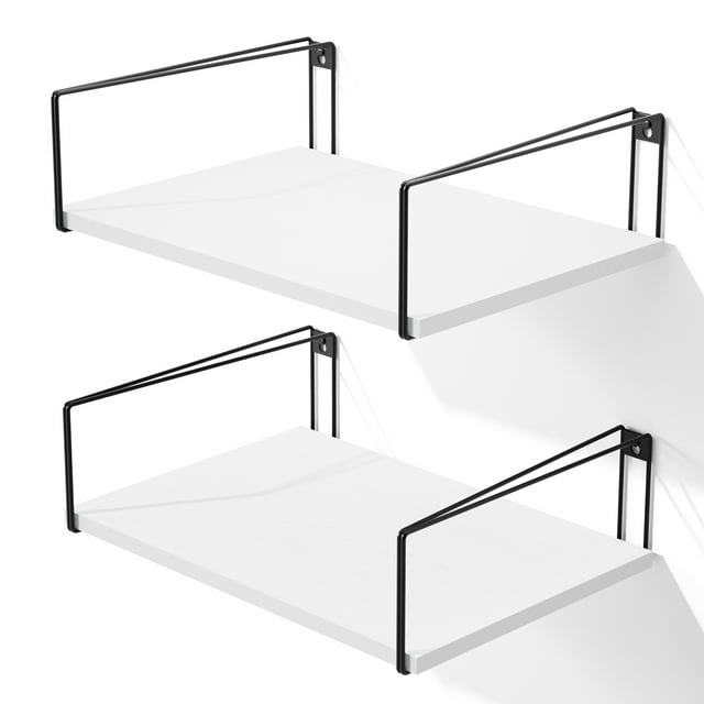 SRIWATANA Wide Floating Shelves Wall Mounted, Rustic Wood Display ...