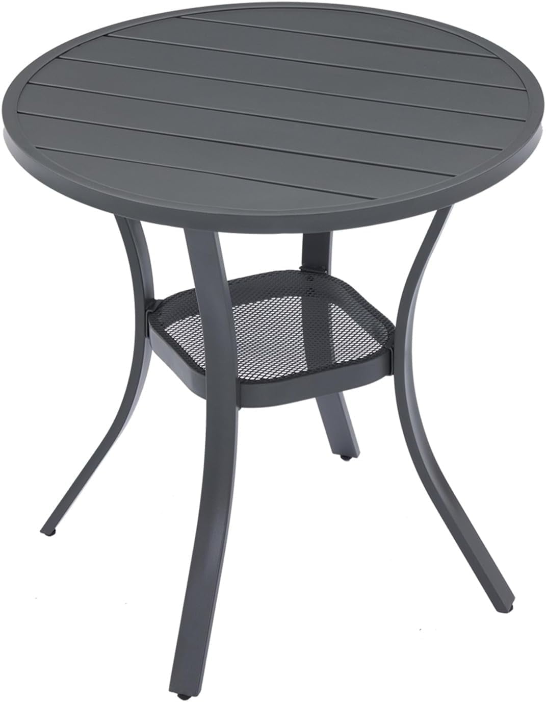 SRJUYK 27.5" Outdoor Round Patio Table for Lawn Garden, All Weather ...