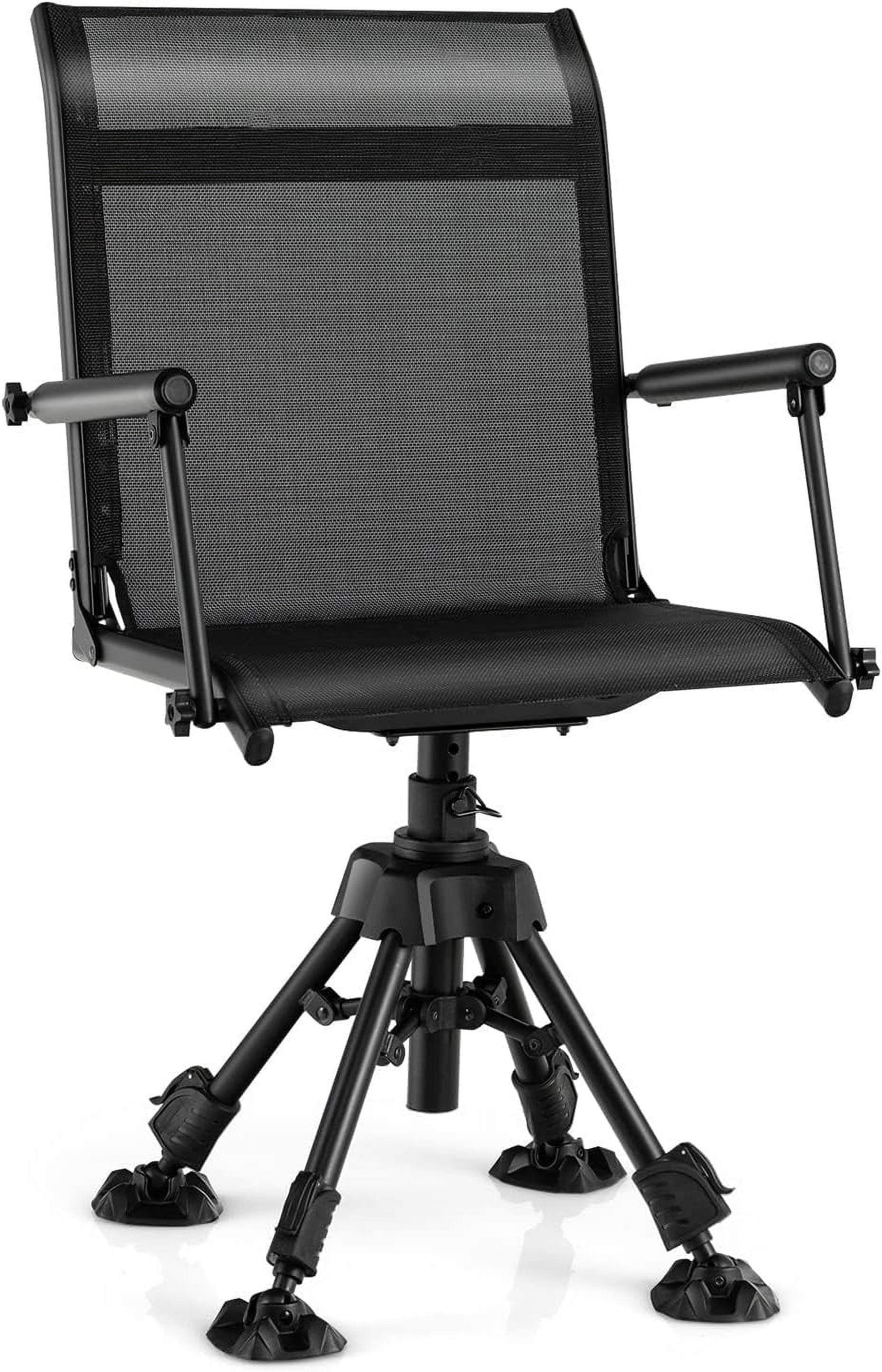 SRJUYK 360° Swivel Hunting Chair with Adjustable Legs, Large All ...