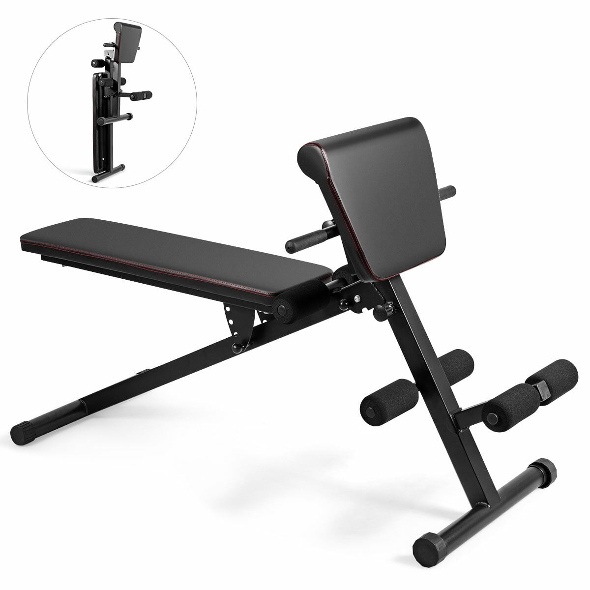 SRJUYK Adjustable Weight Bench for Home Full Body Workout, Foldable ...