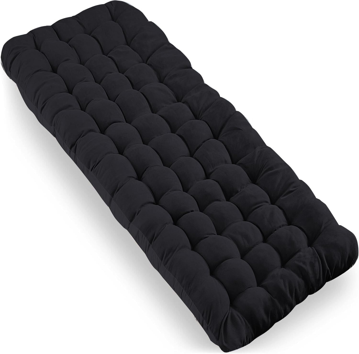 SRJUYK Black Camping Cot Mattress Pad – Inflatable Sleeping Pad ...