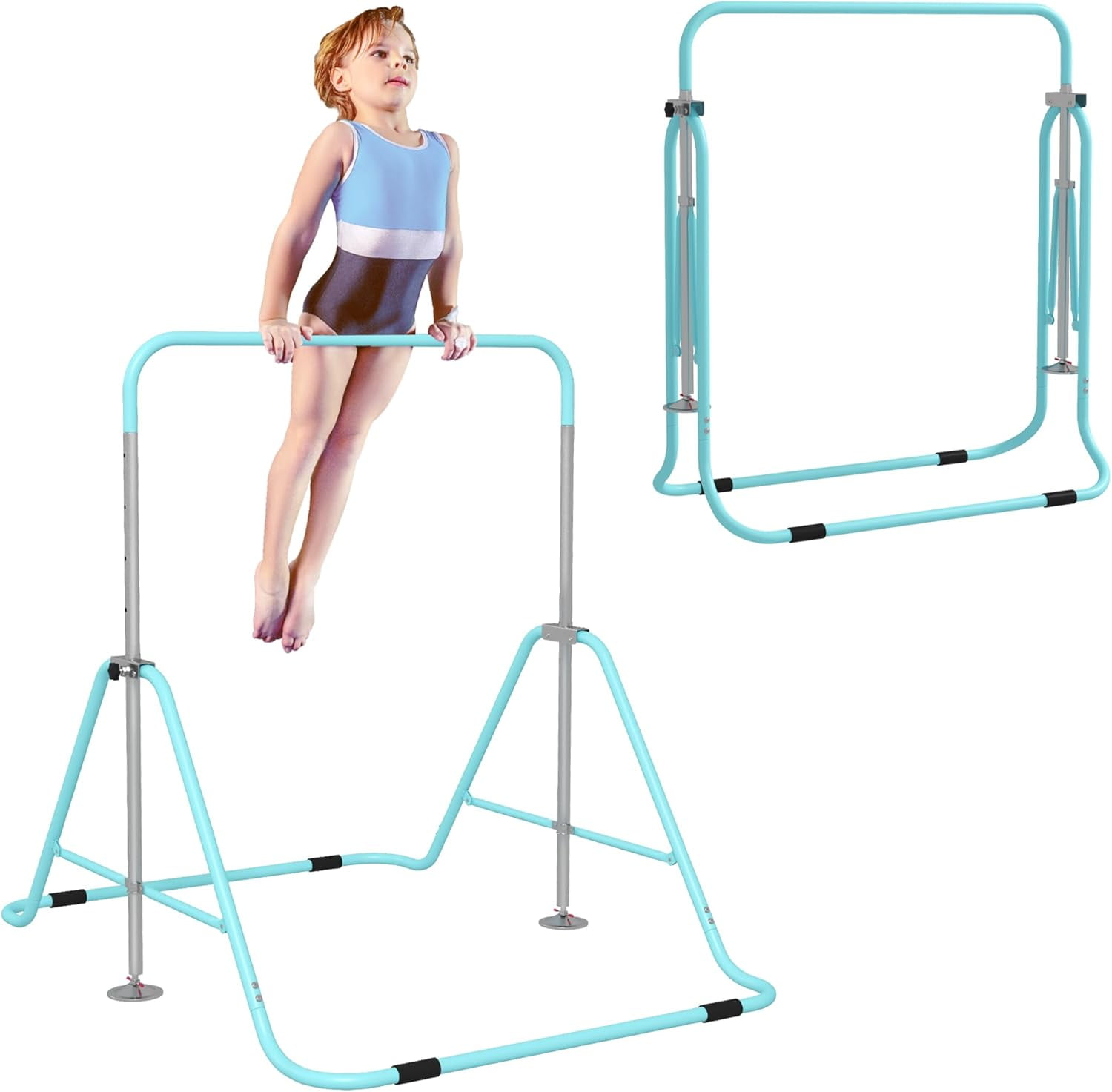 SRJUYK Folding Gymnastics Bar for Kids with Shock Absorption ...