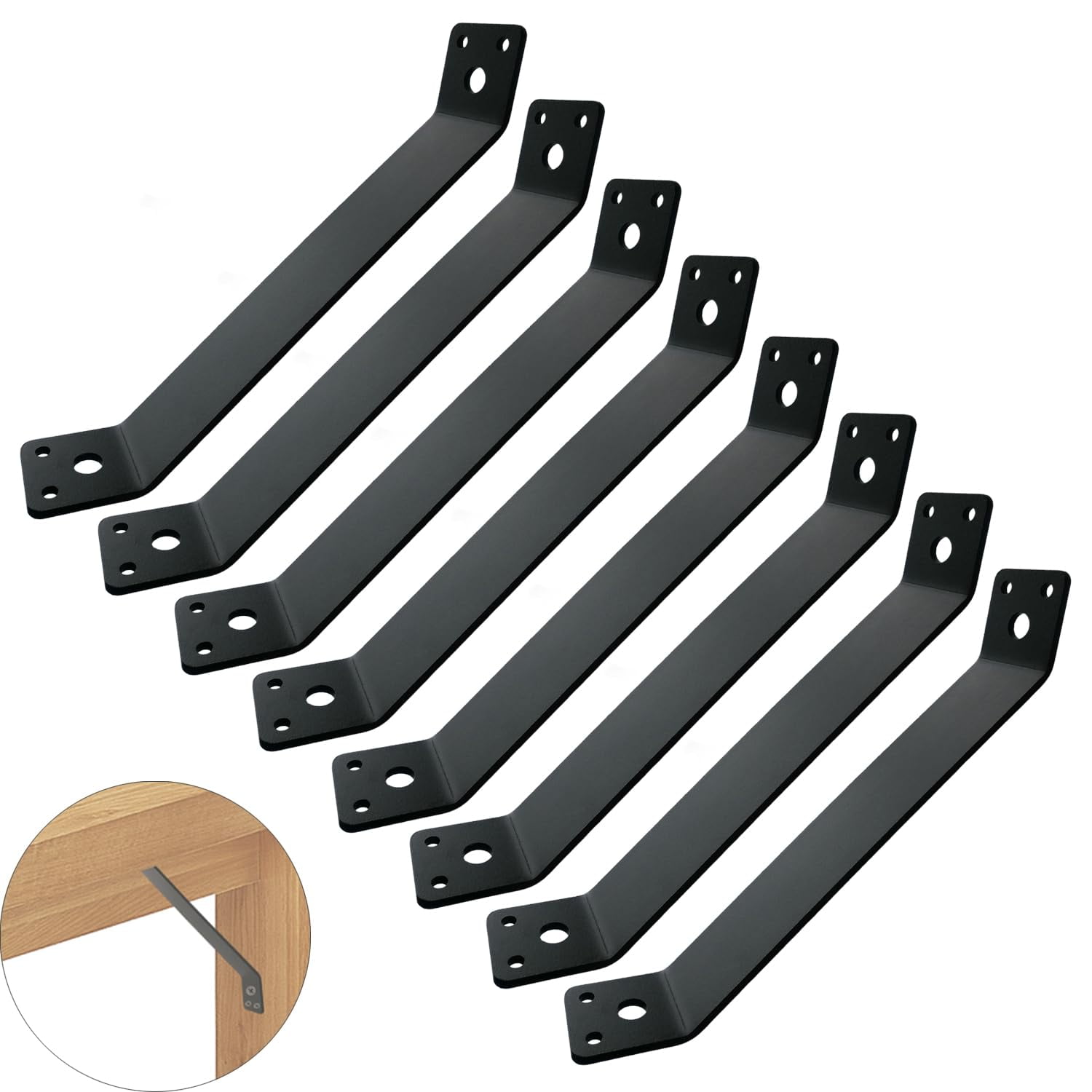 SRNETKJ 8 Pcs 7" x1-1/3 Inside Mount 45-Degree Angle Bracket, 6 Hole ...