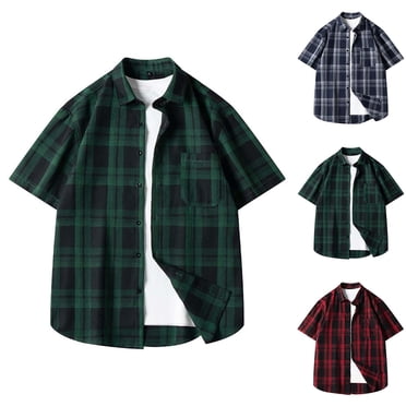 Alimens & Gentle Long Sleeve Flannel Shirts for Men Casual Button Up ...