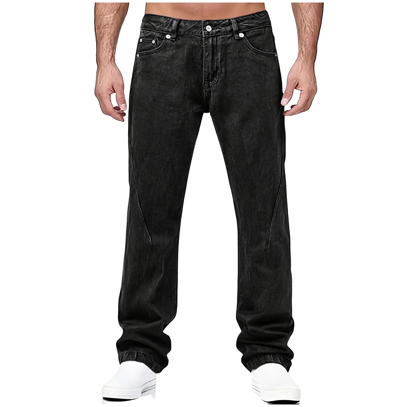 SROBPTY Plus Size Mens Pants, Jeans for Men, Men's Fashion Solid Flared ...