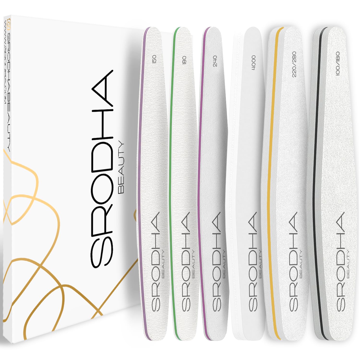 SRODHA Beauty Professional Nail File Set | Set of 6 | Double Sided ...