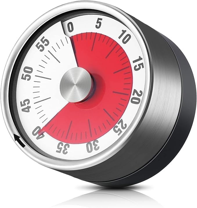 SRSARVYMechanical Kitchen Timer with Magnetic Base 360 Rotary Visual ...