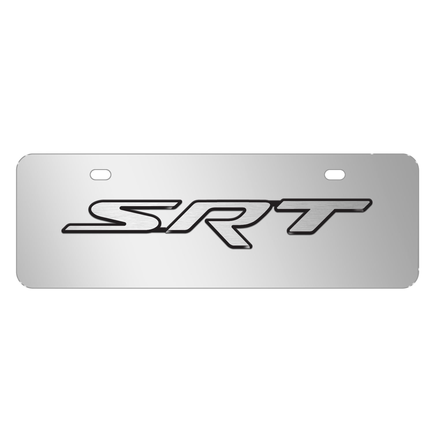 SRT 3D Logo Logo 12" x 4.25" European Look Chrome Half-Size Stainless ...