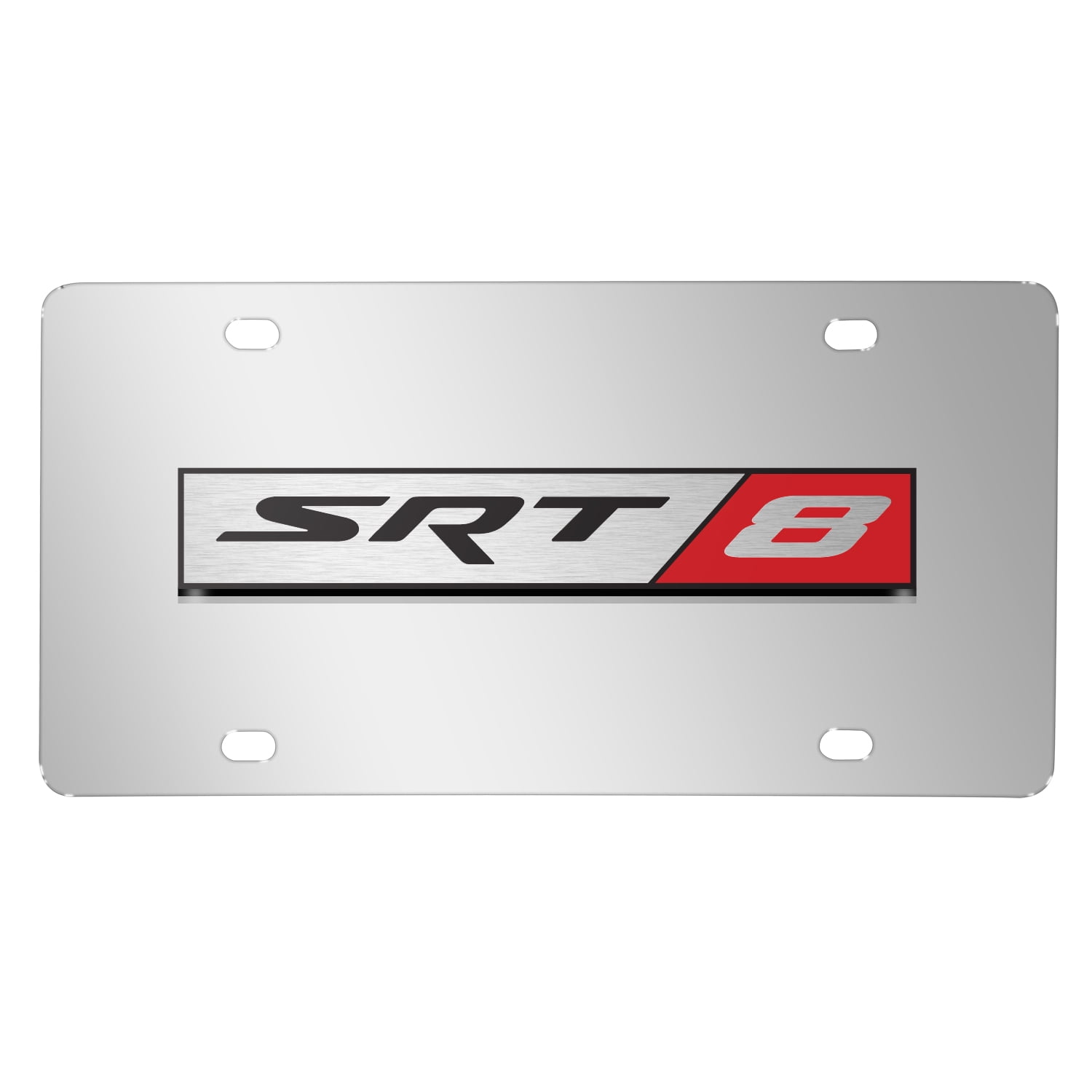 SRT-8 Logo 3D Logo on Chrome Stainless Steel License Plate for Dodge Jeep RAM - Walmart.com