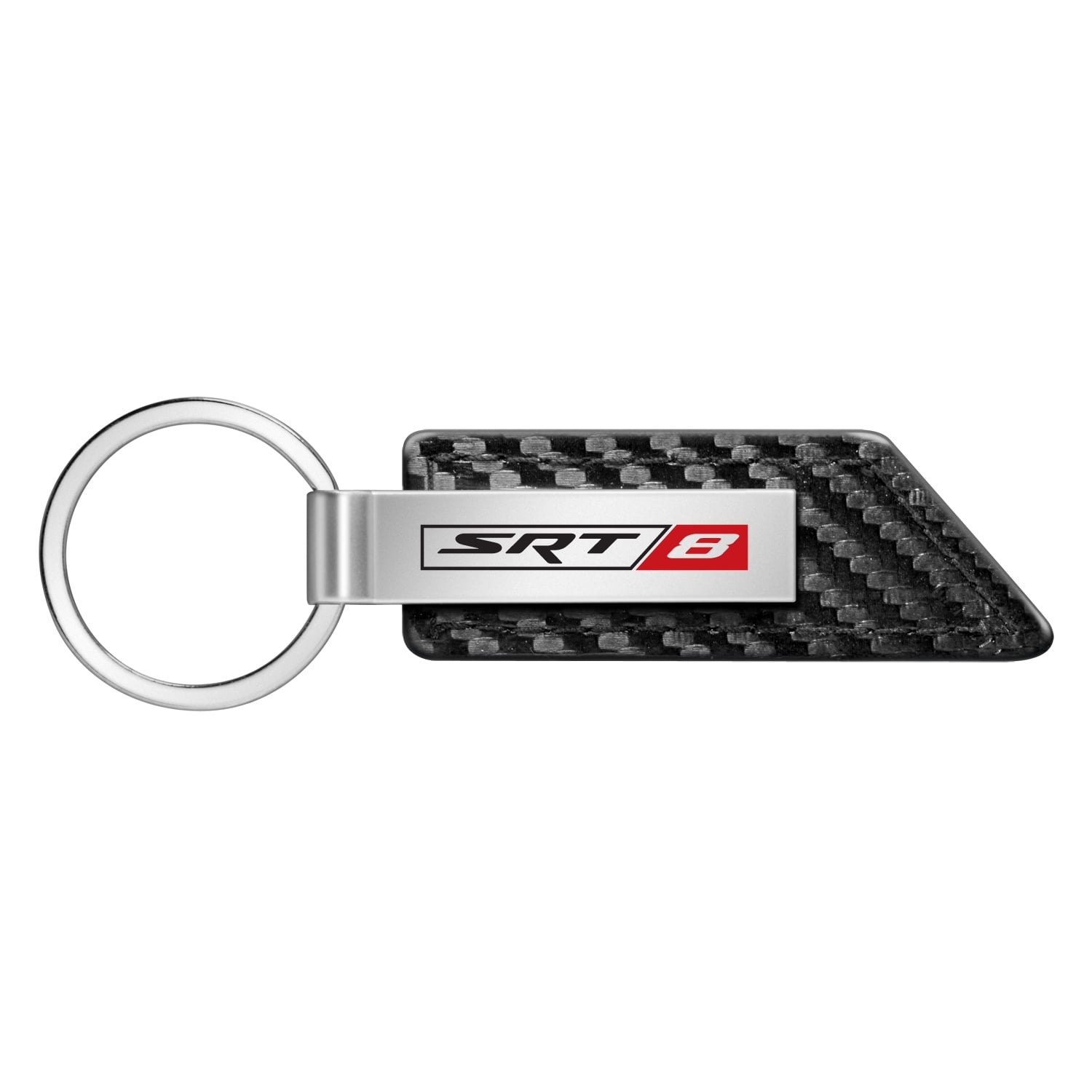 SRT-8 Logo Carbon Fiber Texture Black Leather Strap Key Chain for Dodge ...