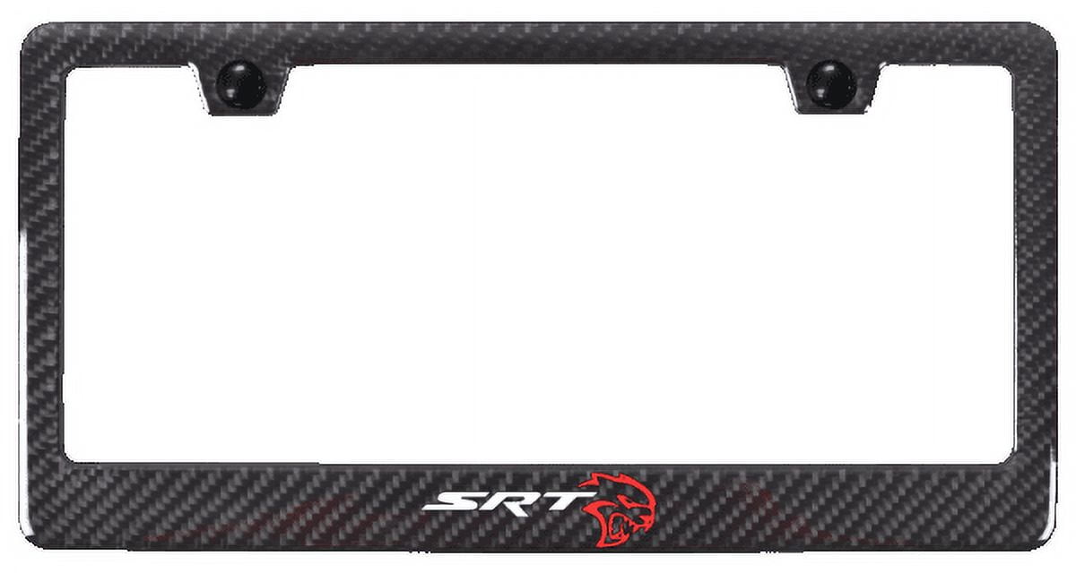 SRT Hellcat Logo Black ABS Carbon Fiber License Plate Frame Official ...