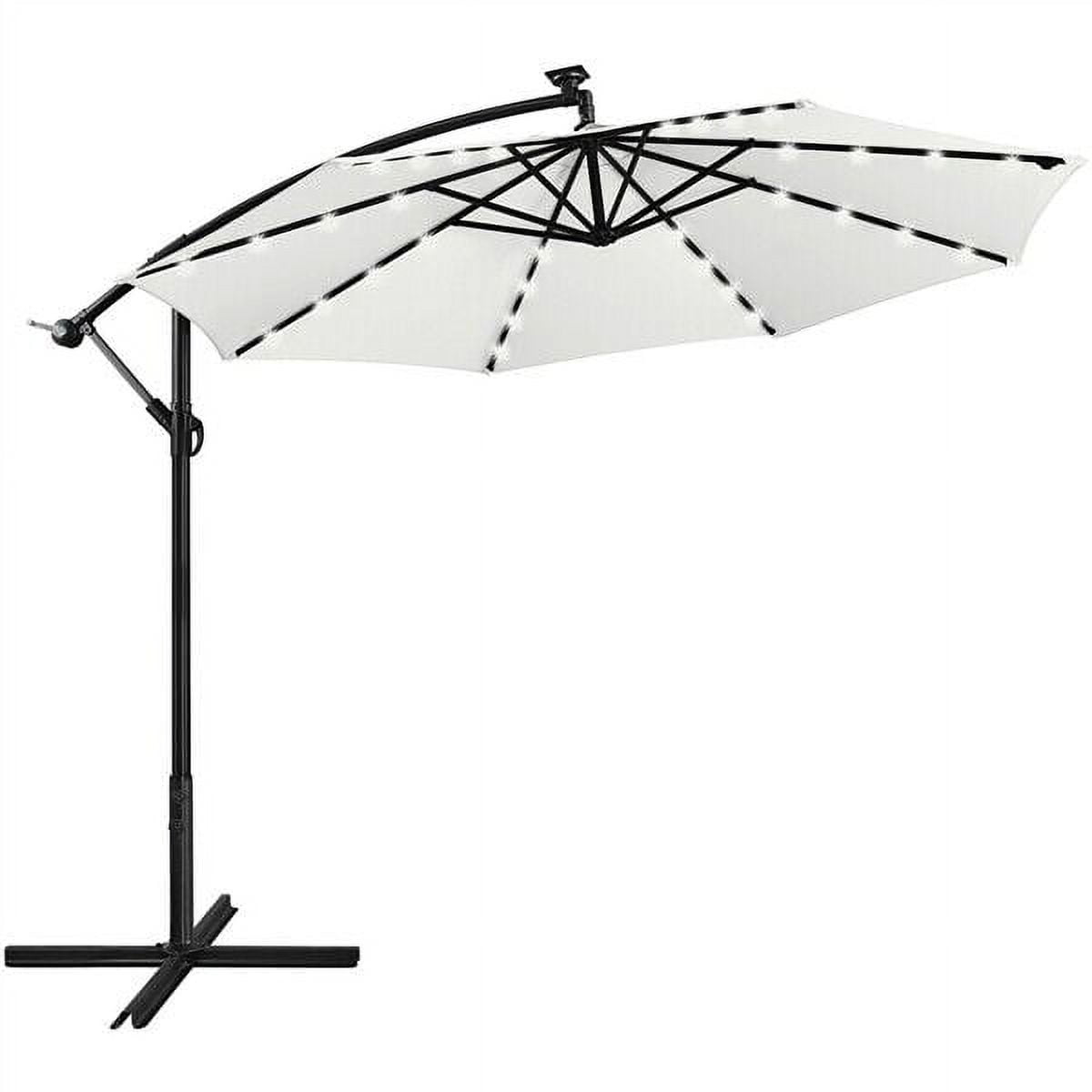 SRTHKE 10ft Cantilever Patio Umbrella – 8-Rib Powder-Coated Iron Frame ...