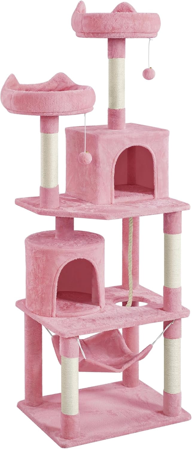 SRTHKE 70.5in Cat Tree, Cat Furniture with 2 Condos & 2 Foam-Padded ...