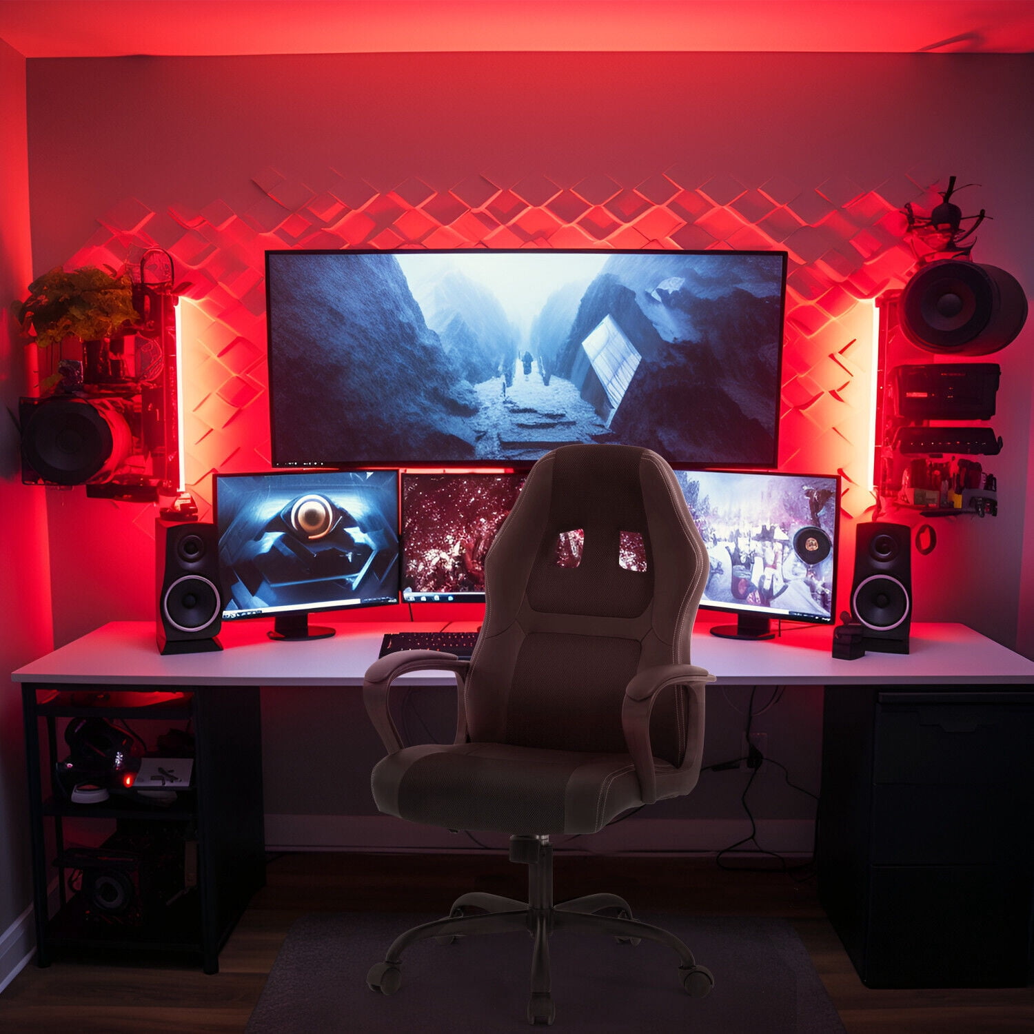 SRTHKE Ergonomic Office Gaming Chair | PU Leather Executive Desk Chair ...