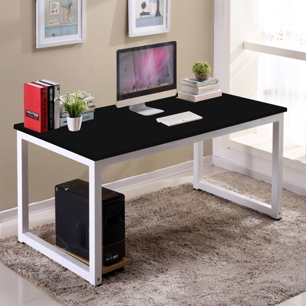 SRTHKE Modern Computer Desk - Sturdy MDF Top & Steel Frame, Adjustable ...
