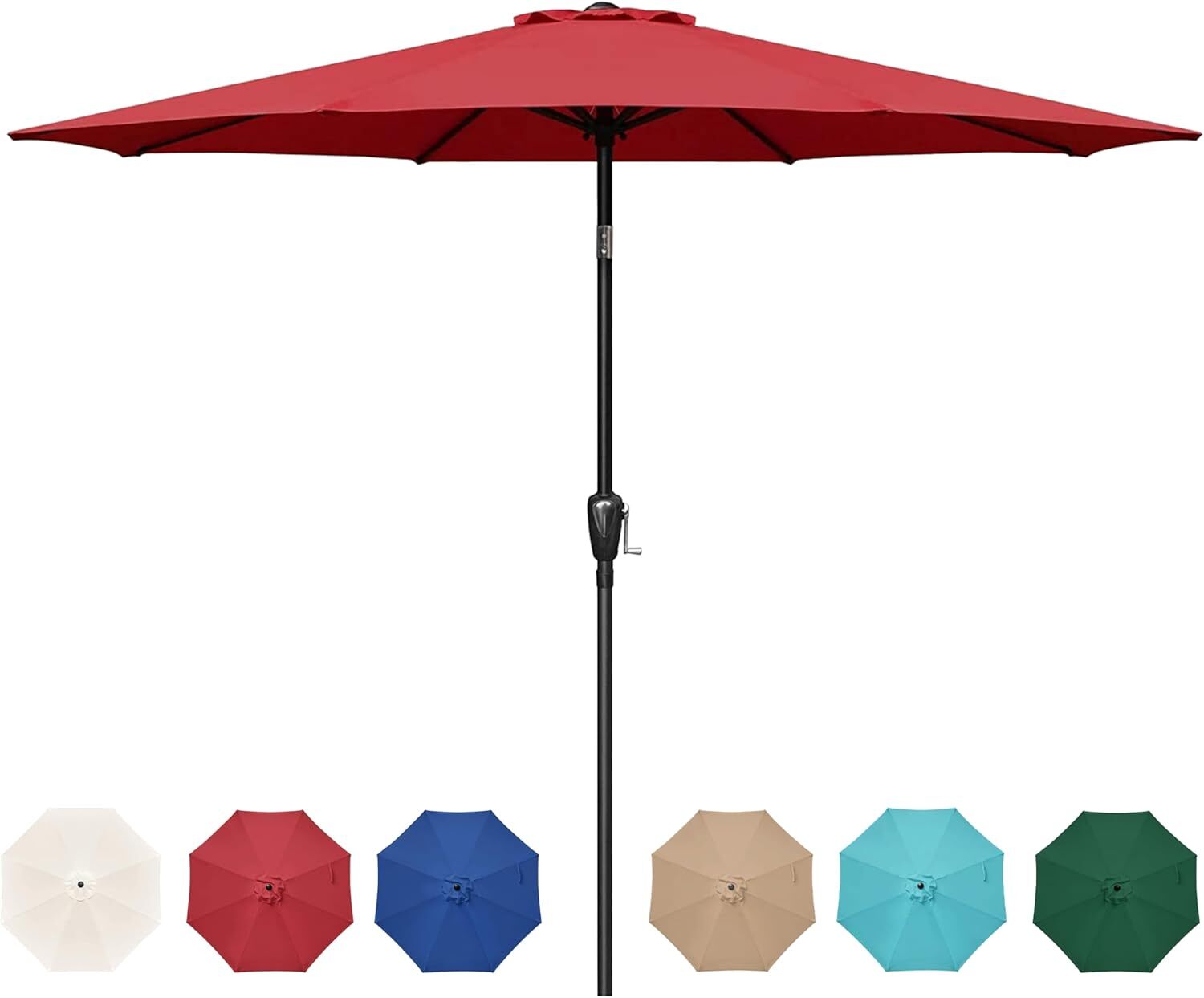 SRTHKE Outdoor Patio Umbrella – Heavy-Duty Rust-Proof Steel Frame, 6 ...