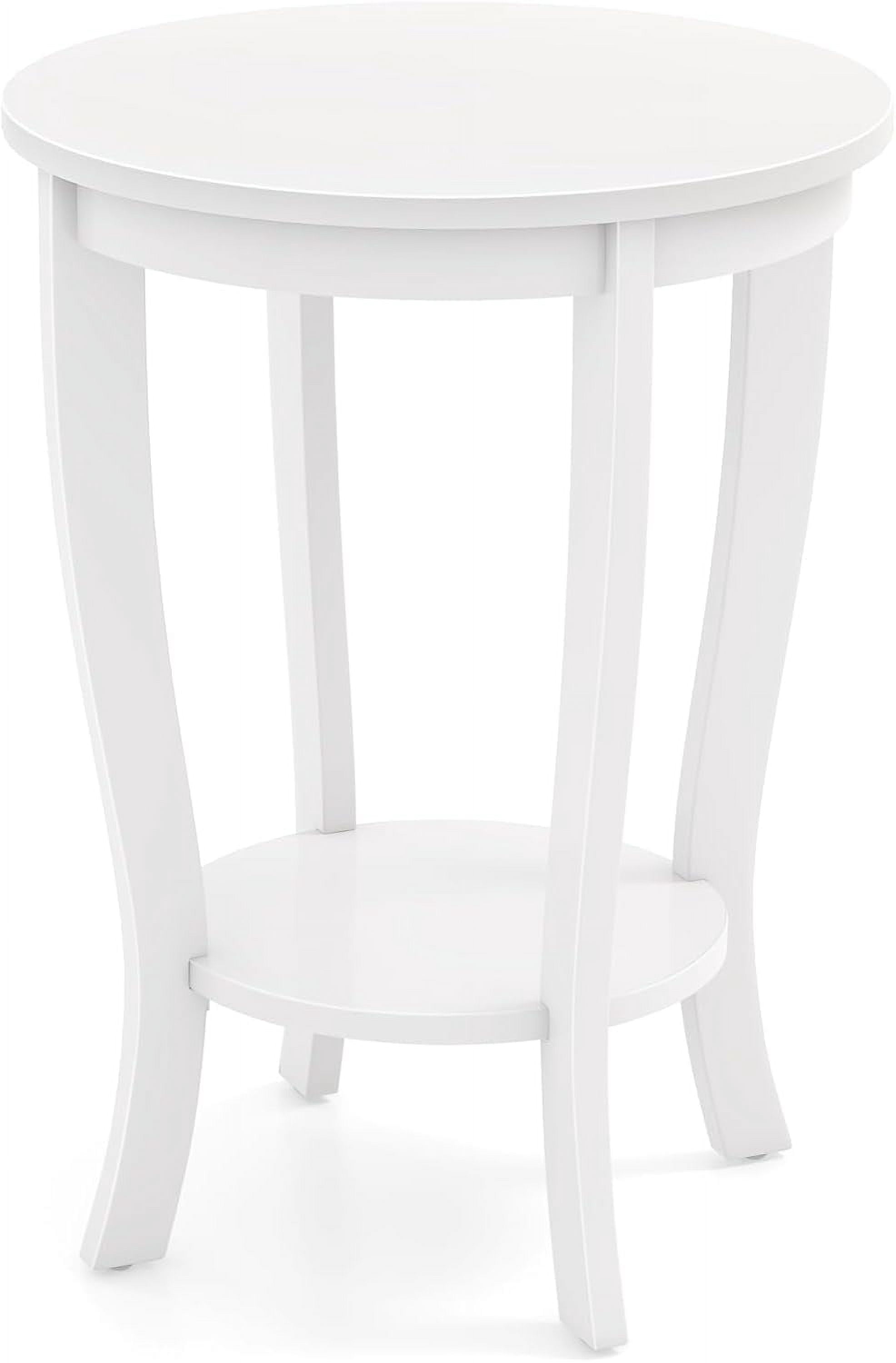 SRTHKE Round End Table, 2 Tier Side Table with Storage Shelf, Retro ...