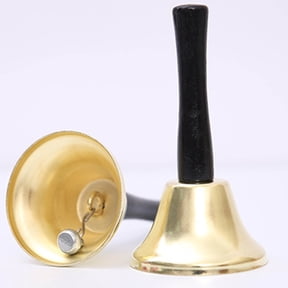 AUDeals Hand Bell Silver Steel Bell Ringing Bell with Handle Dinner ...