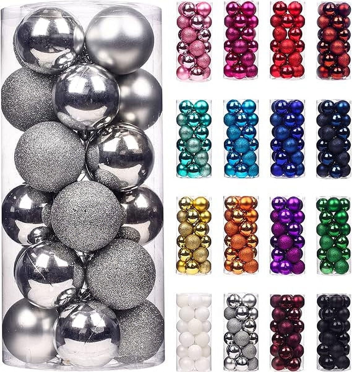 SRUILUO 24PCS 30mm Shatterproof Christmas Tree Ornaments, Xmas Decor ...