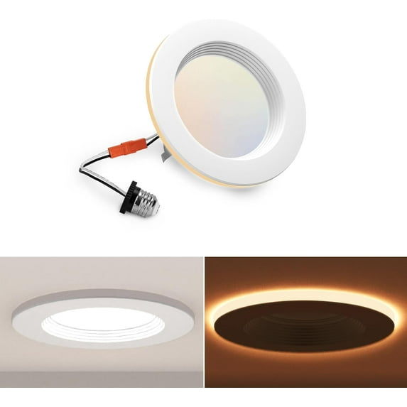SRWEHG-1 Pack 4 Inch LED Can Lights with Night Light, 5CCT Retrofit ...