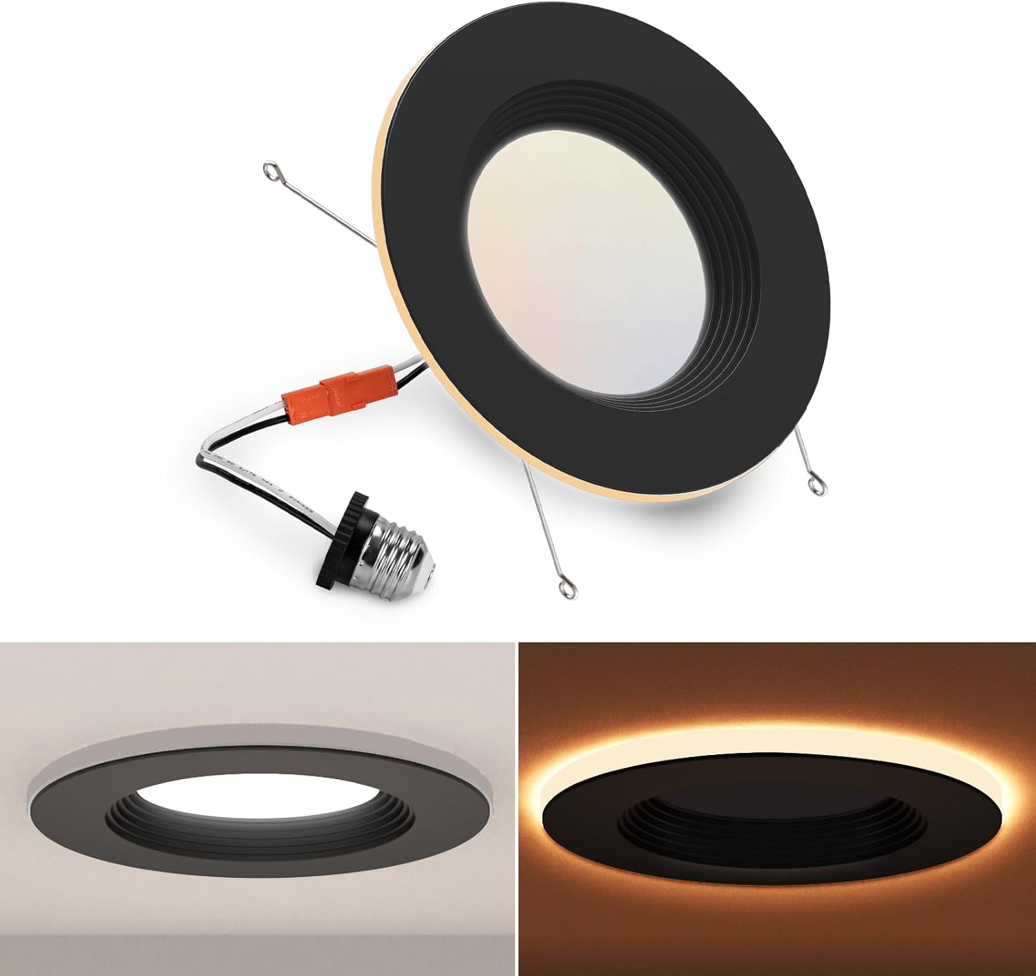 SRWEHG-1 Pack Black 5/6 Inch LED Can Lights with Night Light, 5CCT ...