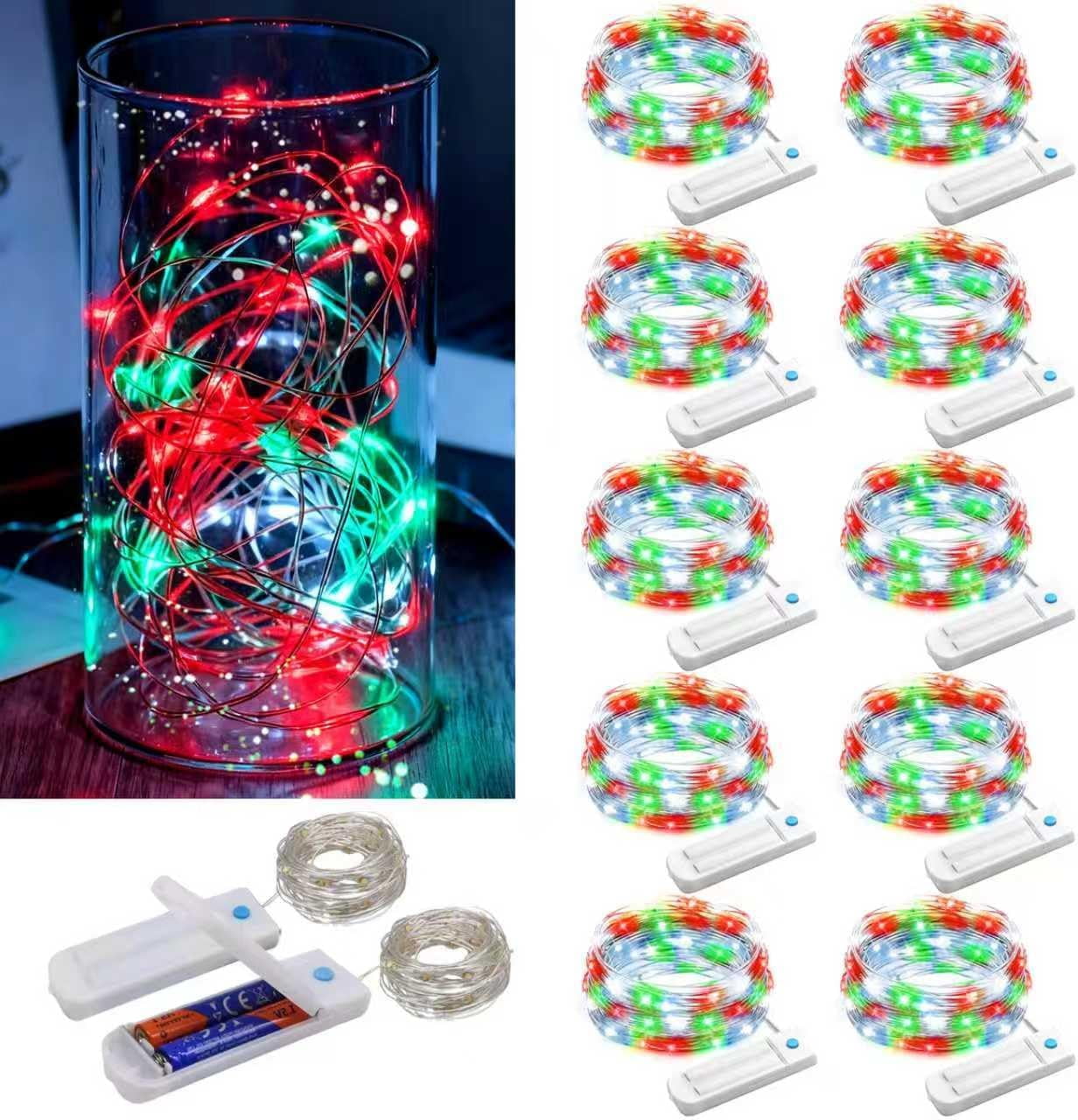 SRWEHG-10 Pack Fairy Lights Battery Operated, 10 Ft 30 LED Fairy Lights ...